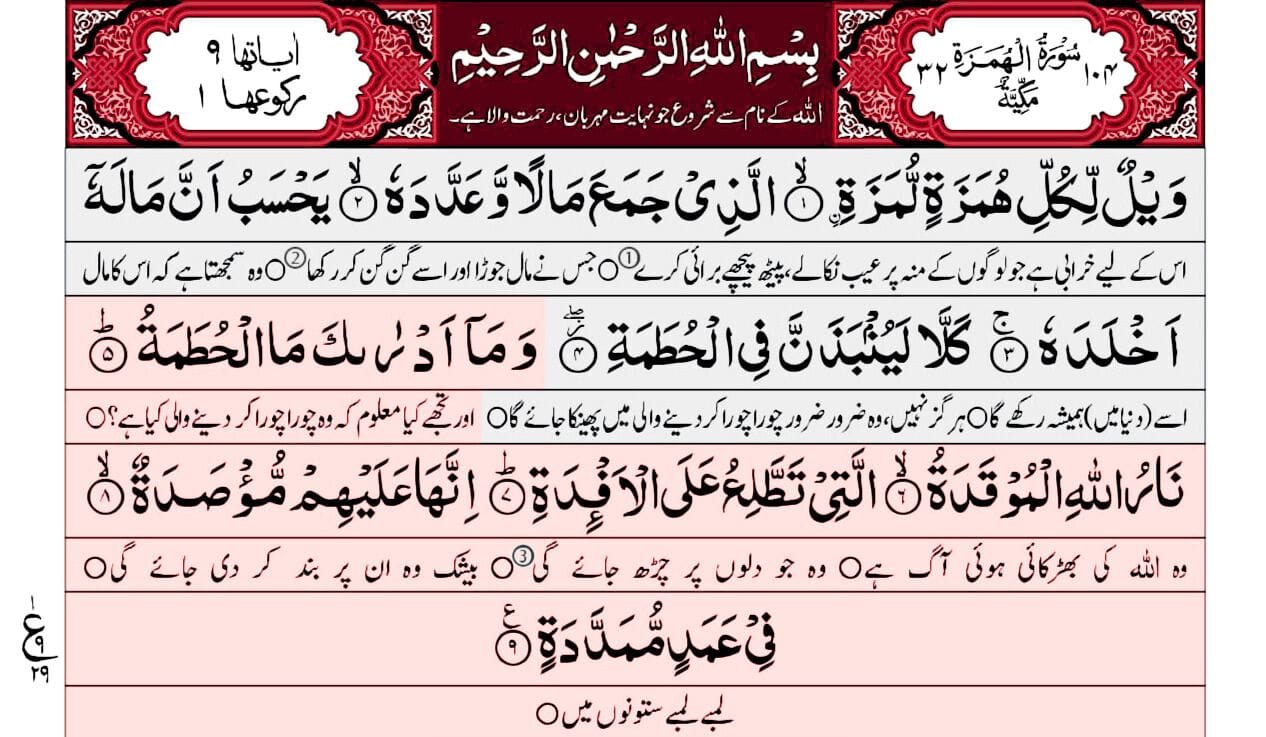 Surah Humazah with Urdu Translation, Tafsir & Audio - THE ISLAMIQ